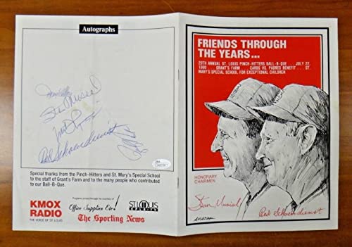 St Louis For Cardinals Baseball Event Program Signed by 5 incl. Stan Musial JSA COA