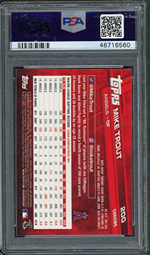 Mike Trout 2017 Topps Chrome White Jersey Baseball Card #200 Graded PSA 10 GEM MINT