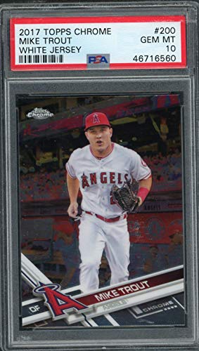 Mike Trout 2017 Topps Chrome White Jersey Baseball Card #200 Graded PSA 10 GEM MINT