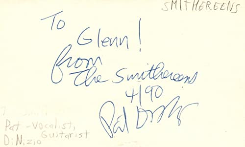 Pat DiNizio Vocalist Guitarist Smithereens Rock Band Signed Index Card JSA COA