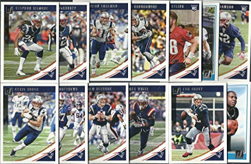 2018, 2019 Panini Donruss Football New England Patriots 2 Team Set Lot 25 Cards W/Rookies Super Bowl Champions Tom Brady