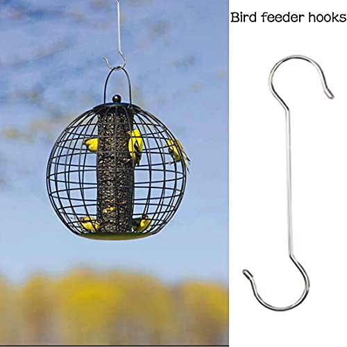 Lchkrep 6 Pack Extra Large Heavy Duty Long Outdoor Plant Hanging S Hooks - for Baskets, Bird Feeders, Wind Chimes, Garden Ornaments,Pergola,Closet,Flower Basket,Indoor Outdoor Uses (12 inch)…