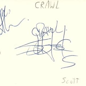 Stuart Green Scott Clark Crawl Rock Band Music Signed Index Card JSA COA