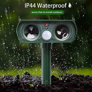 HPDFCU Ultrasonic Dog Chaser, Solar Ultrasonic Outdoor Animal Deterrent with Motion Sensor Hunter Equipment, Protect courtyards, Lawn Gardens and Fruit Trees. Suitable for Cat, Dog, Rabbit, Miceetc.