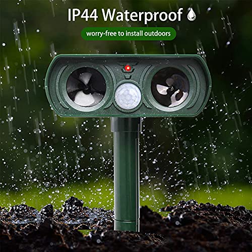 HPDFCU Ultrasonic Dog Chaser, Solar Ultrasonic Outdoor Animal Deterrent with Motion Sensor Hunter Equipment, Protect courtyards, Lawn Gardens and Fruit Trees. Suitable for Cat, Dog, Rabbit, Miceetc.