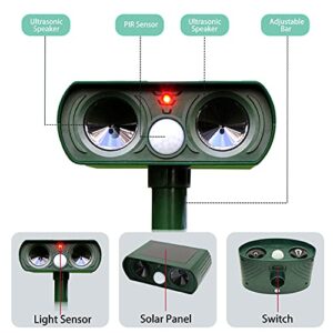 HPDFCU Ultrasonic Dog Chaser, Solar Ultrasonic Outdoor Animal Deterrent with Motion Sensor Hunter Equipment, Protect courtyards, Lawn Gardens and Fruit Trees. Suitable for Cat, Dog, Rabbit, Miceetc.