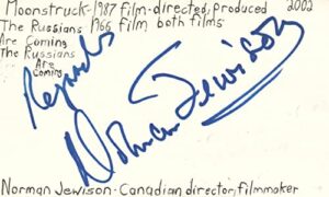 norman jewison legendary director movie tv autographed signed index card jsa coa