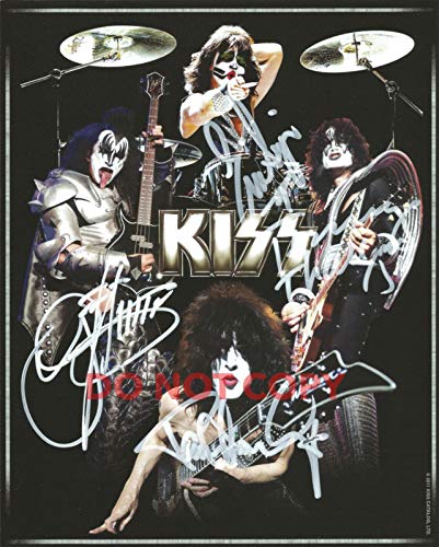 Kiss band reprint signed Gene Simmons Ace Frehley 8x10" photo #1 RP