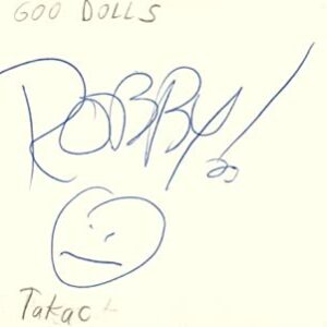 Robby Takac Bassist Vocalist Goo Goo Dolls Rock Band Signed Index Card JSA COA