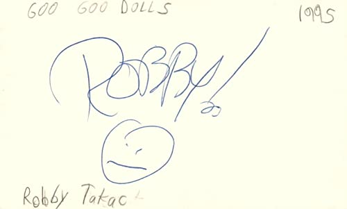 Robby Takac Bassist Vocalist Goo Goo Dolls Rock Band Signed Index Card JSA COA