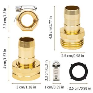 3/4"Aluminium Garden Hose Repair Connector with Stainless Steel Clamps, Male and Female Garden Hose Fittings, Mender End Repair Kit,Water Hose End Mender,Fit for 3/4"Garden Water Hose Fitting 2 Set