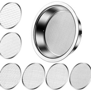 Garden Sieve Sifting Soil Sifter - 9.5in Composts Sifter,Garden Sifter Pans Sifting Pan Contain 5 Models Soil Sieve Hole Dirt Strainer,Rock Sifter Dirt Sifter for Sifting Screen,Peat Moss and More.