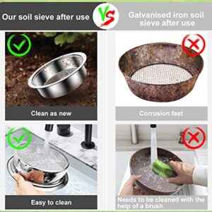 Garden Sieve Sifting Soil Sifter - 9.5in Composts Sifter,Garden Sifter Pans Sifting Pan Contain 5 Models Soil Sieve Hole Dirt Strainer,Rock Sifter Dirt Sifter for Sifting Screen,Peat Moss and More.