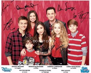 girl meets world cast reprint signed 8×10 photo rp sabrina carpenter & rowan blanchard