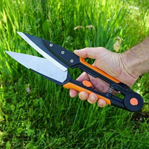 Kings County Tools Grass and Topiary Shears | Classic 6” Spring Blades | Razor Sharp | Rubberized Grips on Plastic Handles | Easy to Open and Snip Clippers