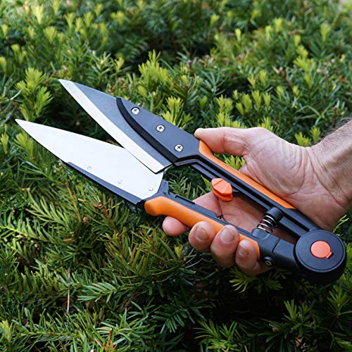 Kings County Tools Grass and Topiary Shears | Classic 6” Spring Blades | Razor Sharp | Rubberized Grips on Plastic Handles | Easy to Open and Snip Clippers