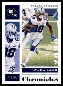 2020 panini chronicles #25 ceedee lamb rc – rookie year