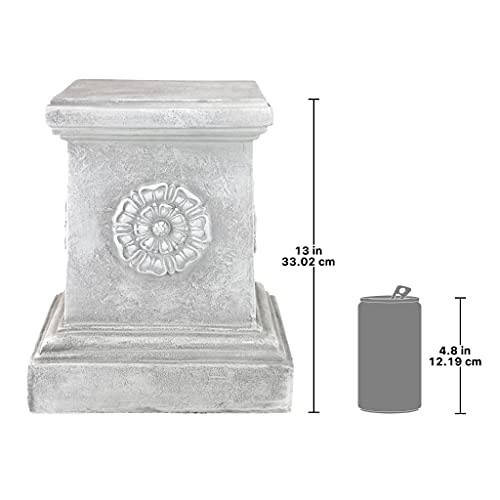 Design Toscano CL5194 English Rosette Sculptural Garden Plinth Base Statuary Pedestal, Large, antique stone