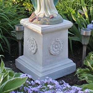 Design Toscano CL5194 English Rosette Sculptural Garden Plinth Base Statuary Pedestal, Large, antique stone