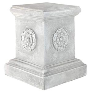 Design Toscano CL5194 English Rosette Sculptural Garden Plinth Base Statuary Pedestal, Large, antique stone