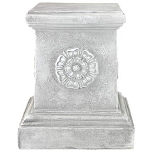 Design Toscano CL5194 English Rosette Sculptural Garden Plinth Base Statuary Pedestal, Large, antique stone