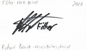 richard patrick vocals bassist filter rock band music signed index card jsa coa