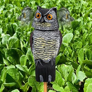 owl decoys to scare birds squirrels away,owls to frighten birds 360 degree rotating head,plastic owl decoy to scare birds away deterrent,garden owls bird scare devices for indoor outdoor garden,yard