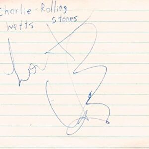 Charlie Watts Musician For Rolling Stones Rock Band Music Signed Index Card JSA COA