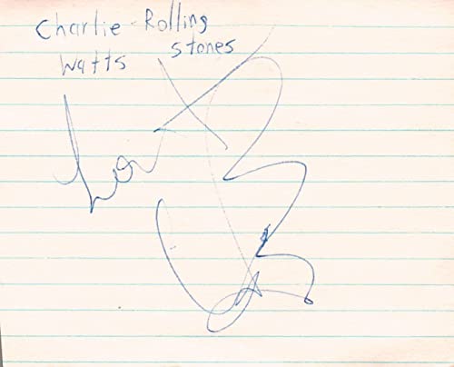 Charlie Watts Musician For Rolling Stones Rock Band Music Signed Index Card JSA COA