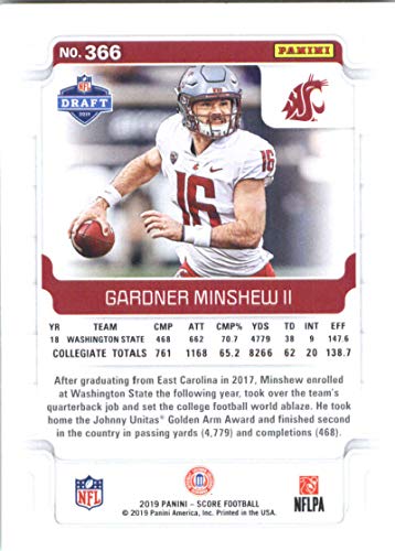 2019 Score #366 Gardner Minshew II Rookie NFL Football Card NM-MT