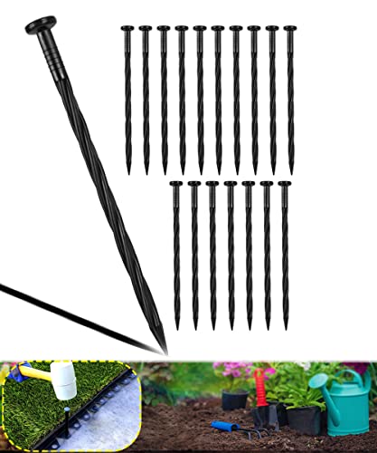 Meboyz 50-Pack Plastic Edging Nails, 8-Inch Paver Edging Spikes, Spiral Nylon Landscape Anchoring Spikes for Paver Edging, Weed Barrier, Artificial Turf & More Weed Barrier, Artificial Turf & More.