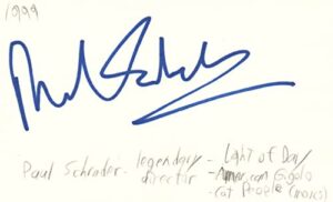 paul schrader veteran director movie tv autographed signed index card jsa coa