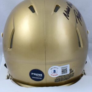 Rudy Ruettiger Signed Notre Dame Riddell Speed Mini Helmet W/Never Quit- Beckett W Hologram Black