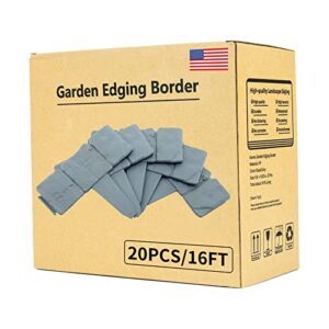 garden edging border landscape edging borders for flower beds，16 ft imitation stone effect garden lawn border no dig landscape edging (grey-20)