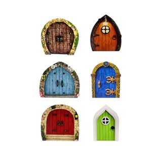 gddfz 6 pcs fairy door for trees, miniature fairy garden outdoor decor accessories