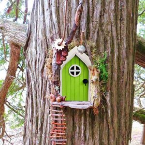 GDDFZ 6 Pcs Fairy Door for Trees, Miniature Fairy Garden Outdoor Decor Accessories