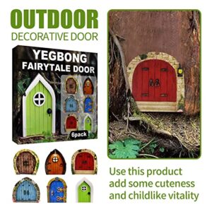 GDDFZ 6 Pcs Fairy Door for Trees, Miniature Fairy Garden Outdoor Decor Accessories