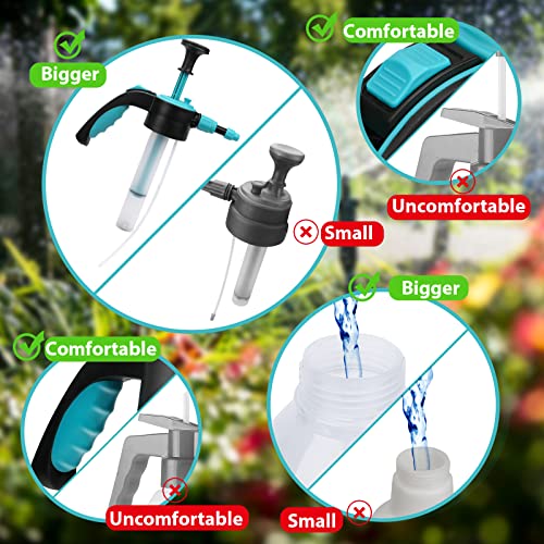 Itisll Manual Garden Sprayer 360 Degree Adjustable Brass Nozzle Hand Lawn Pressure Pump Sprayer Safety Valve with Extended Spray Wand, Durable Polyethylene Rod 0.5 Gal