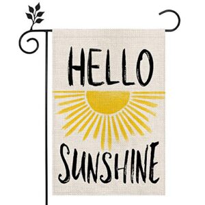 crowned beauty summer hello sunshine garden flag 12×18 inch boho double sided vertical yard outside flag