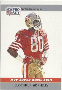 jerry rice nfl collectible trading card – 1990 pro set football card #23 (mvp super bowl xxiii collectible – san francisco 49ers) free shipping