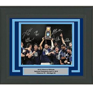 framed autographed/signed 2018 villanova wildcats team 6 autos 16×20 basketball photo jsa coa donte divincenzo jalen brunson mikal bridges +3