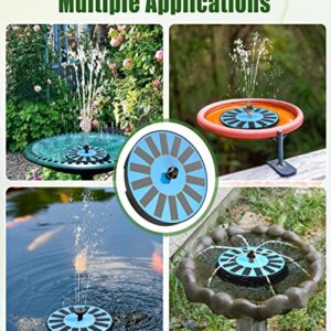 GAIZERL Solar Fountain Bird Bath Fountains Upgraded 100% Glass Panel, Solar Powered Water Fountain Pump with 8 Nozzle & 4 Fixer for Garden, Pond, Pool, Patio, Fish Tank, Outdoor - No Battery Needed