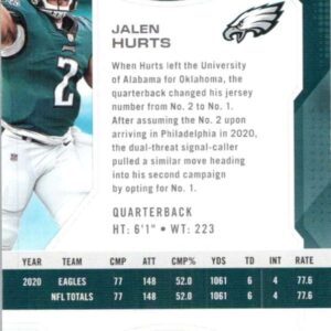 JALEN HURTS 2021 Panini Playoff #113 NM+-MT+ NFL Football Eagles