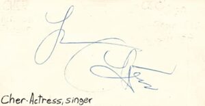 cher actress singer music autographed signed index card jsa coa