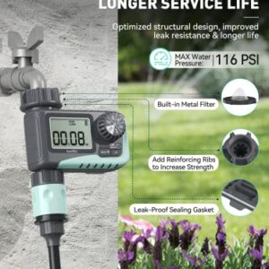 RAINPOINT Sprinkler Timer, Programmable Water Timer for Garden Hose, Outdoor Hose Timer with Rain Delay/Manual Watering System, Digital Irrigation Timer System for Yard, Lawns, 1 Outlet