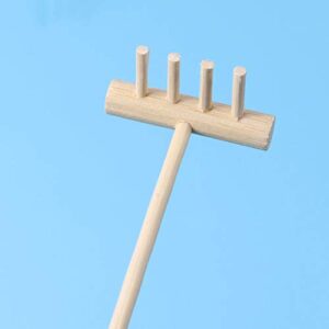 HEALLILY Mini Zen Garden Rake Bamboo Tool Set Rake Sand Rock Push Drawing Pen Desktop Decor Accessories 3Pcs