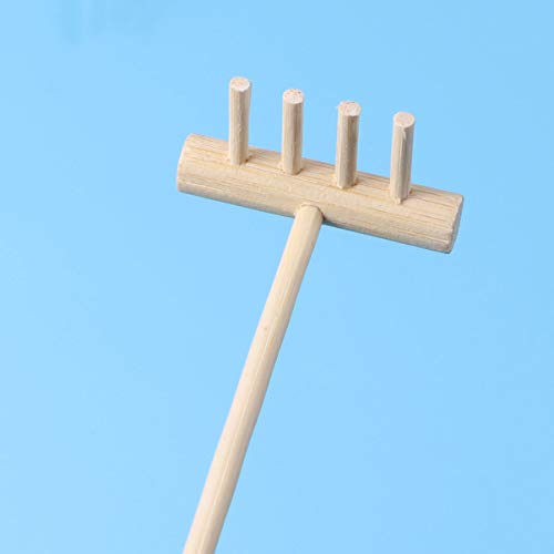 HEALLILY Mini Zen Garden Rake Bamboo Tool Set Rake Sand Rock Push Drawing Pen Desktop Decor Accessories 3Pcs