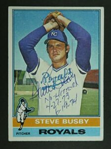 steve busby signed baseball card with jsa coa