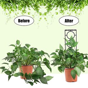 Set of 4 Small Metal Plant Trellis House Plant Pot Trellises Mini Climbing Plant Garden Trellises Indoor Potted Plants Trellis with Screws for Garden Home Flowers Vine Support, 19 x 4.8 inch