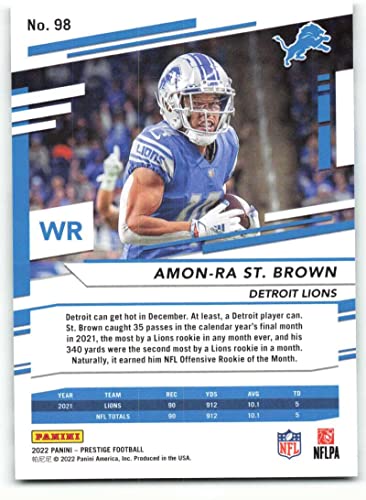 2022 Panini Prestige #98 Amon-Ra St. Brown NM-MT Detroit Lions Football